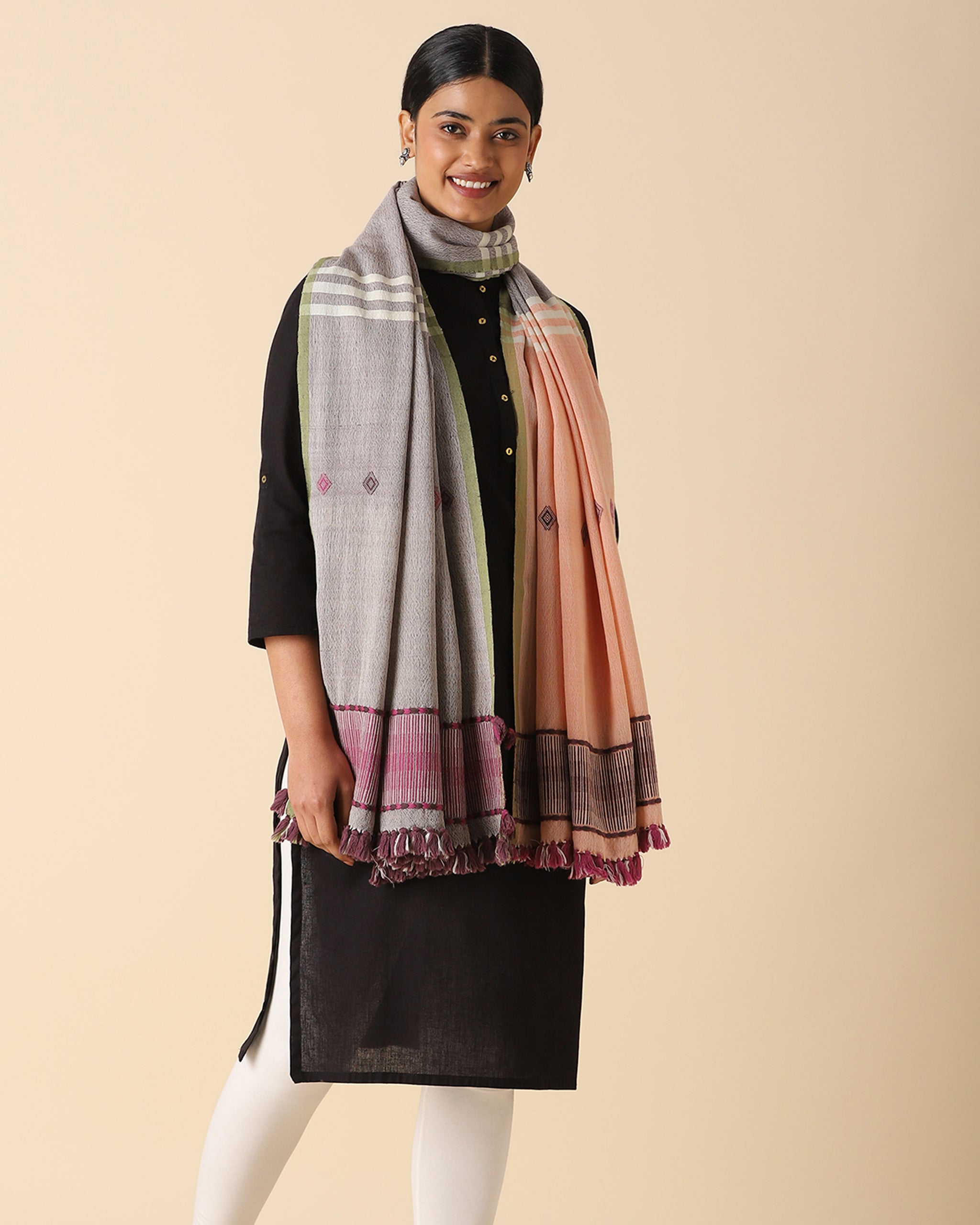 Lalam Bhujodi Woolen Shawl - Medium Assorted