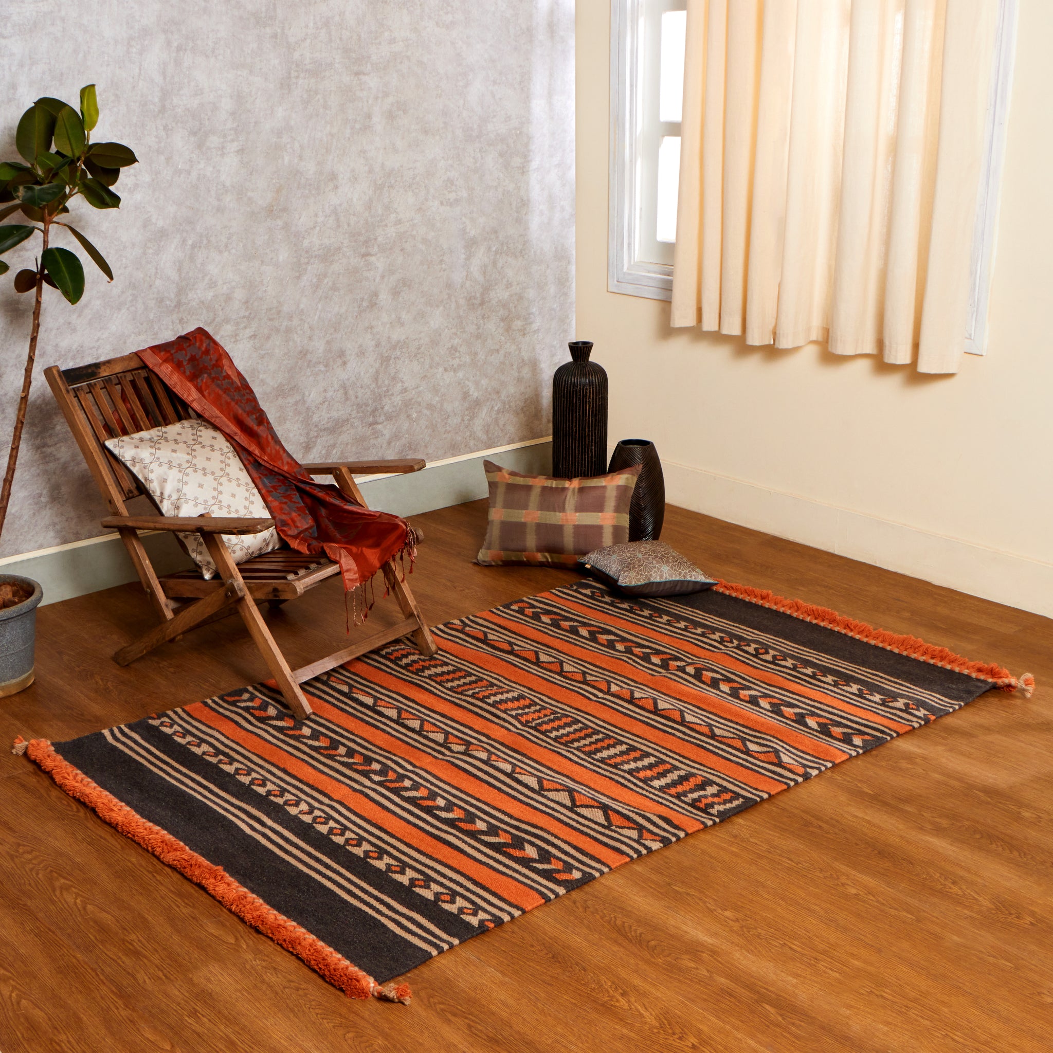 Rhythm Kharad Cotton Wool Rug - Medium Assorted