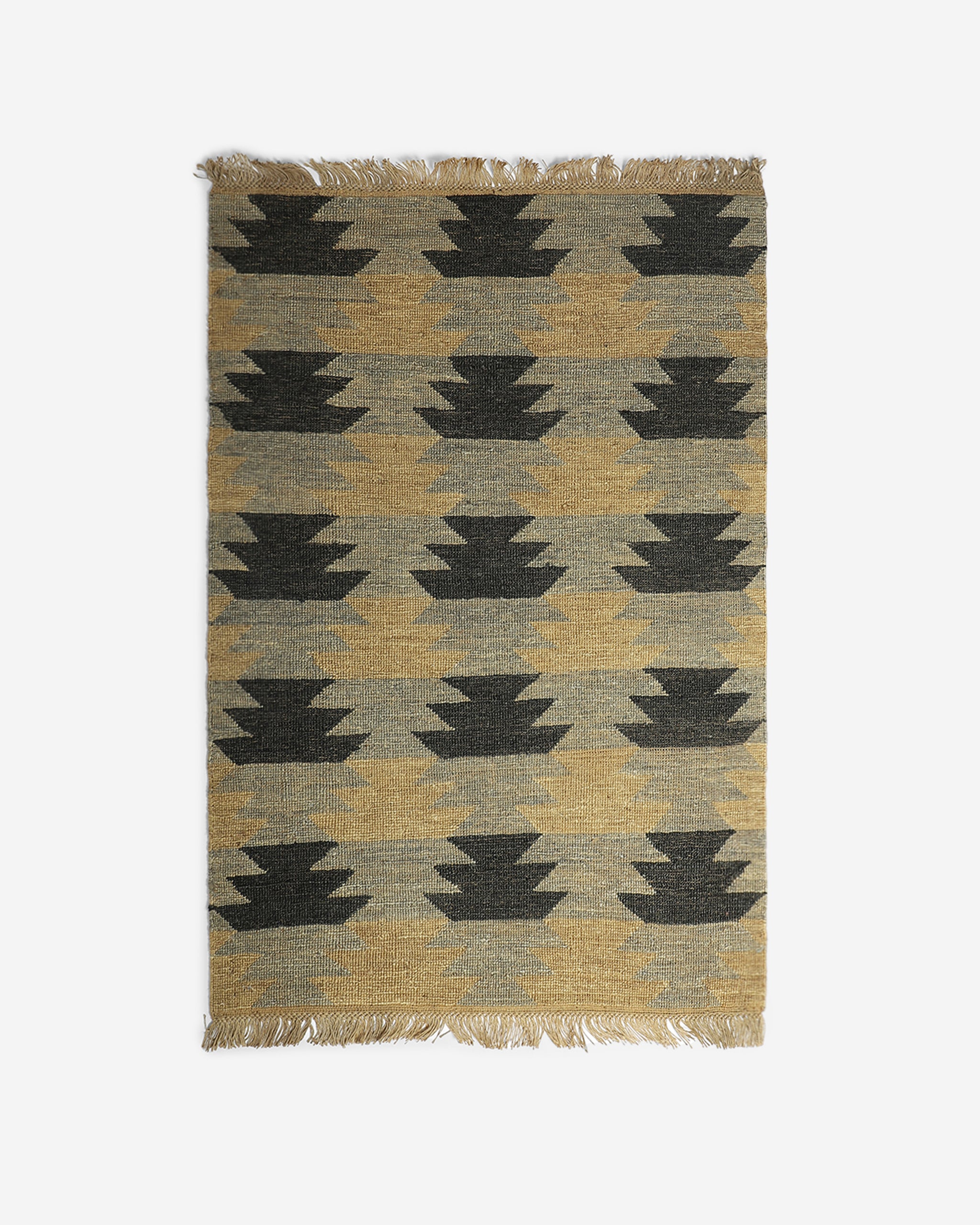 Amrita Soumak Cotton Jute Rug - Medium Black